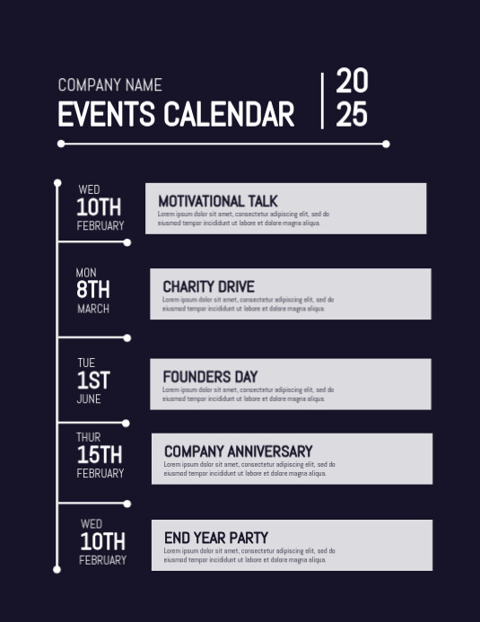 Copy of Corporate Events Calendar | PosterMyWall