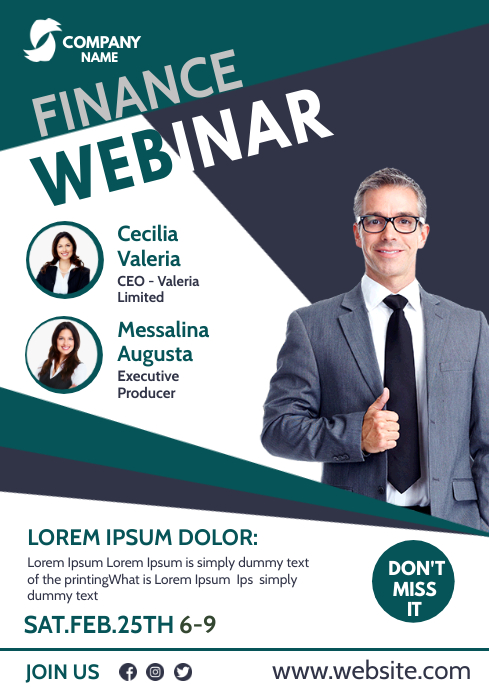 Copy of corporate finance webinar template | PosterMyWall
