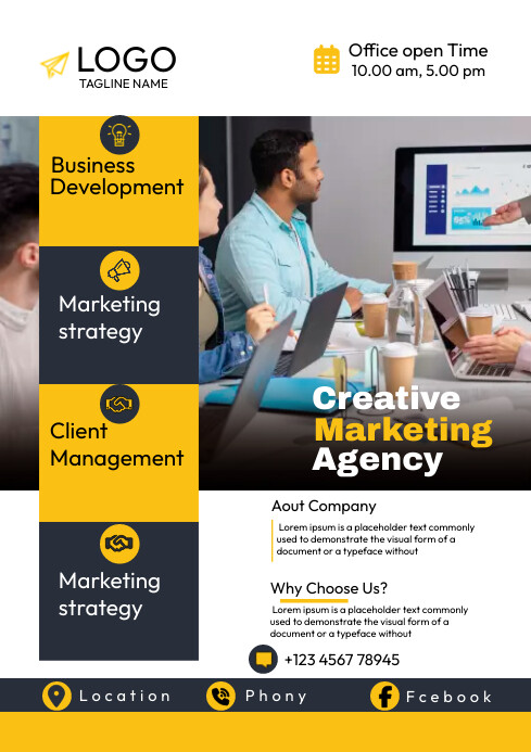 Corporate flyer or creative agency flyer temp Template | PosterMyWall
