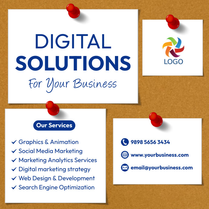 Copy of corporate flyer sticky notes bulletin board | PosterMyWall