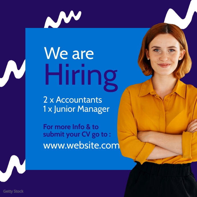 corporate hiring template design purple and b | PosterMyWall