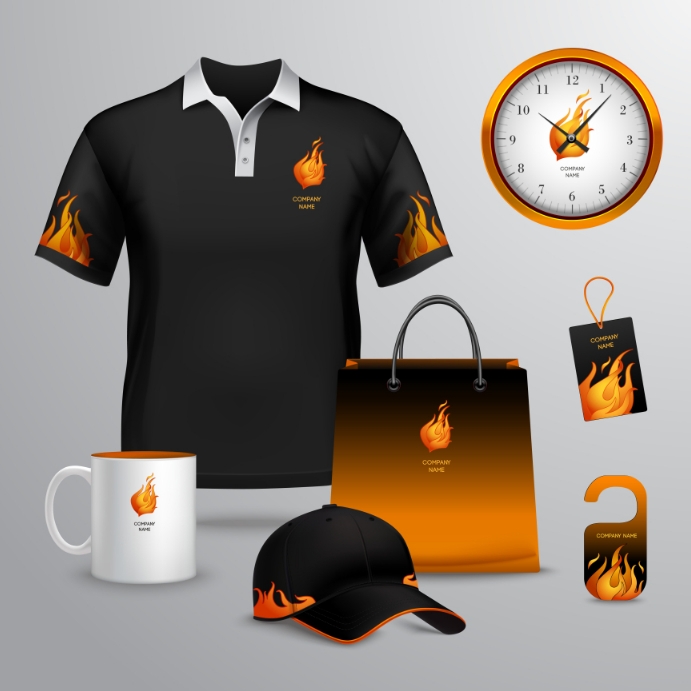 Corporate identify black fire branding set Template | PosterMyWall
