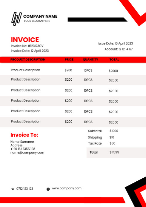 Corporate Invoice Template | PosterMyWall