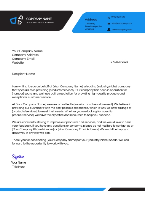 Corporate Letterhead Template | PosterMyWall