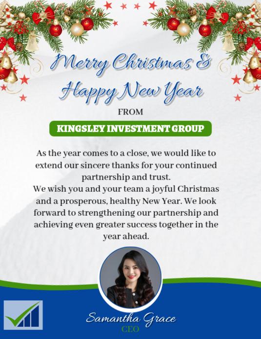Corporate Merry Christmas Message Ad Template | PosterMyWall
