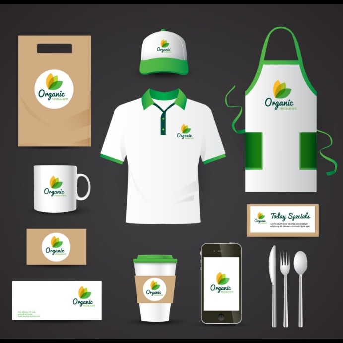 Corporate organic food restaurant identity Template | PosterMyWall