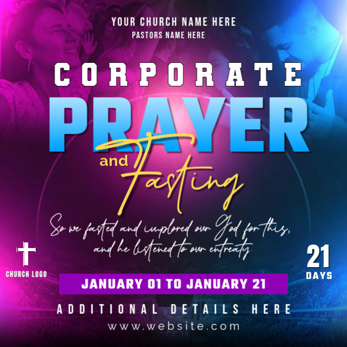 Corporate prayer and fasting Template | PosterMyWall