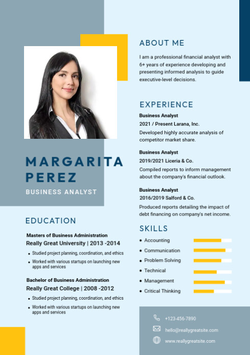Corporate Resume Template | PosterMyWall