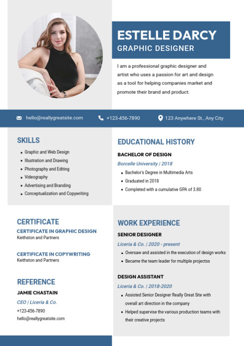 Copy of Corporate Resume Template | PosterMyWall