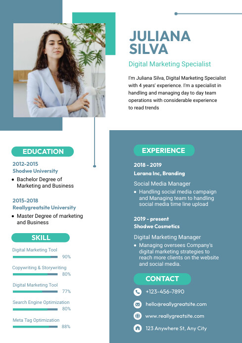 Corporate Resume Template | PosterMyWall