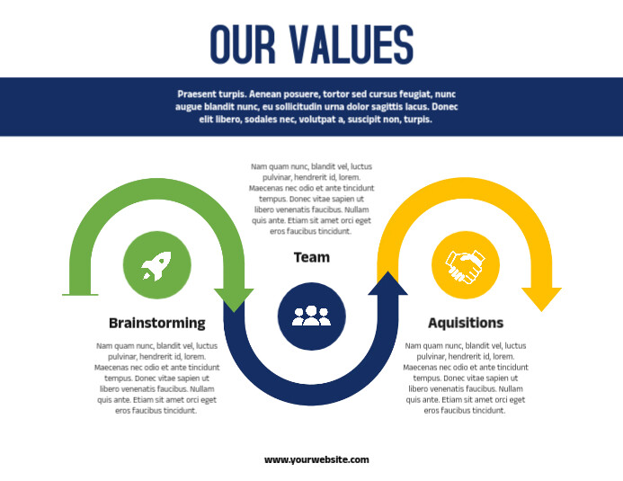 Corporate Steps Timeline Value Colorful Flyer Template | PosterMyWall