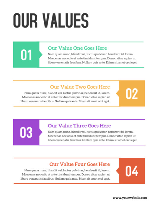 Corporate Steps Values Colorful Flyer Template | PosterMyWall