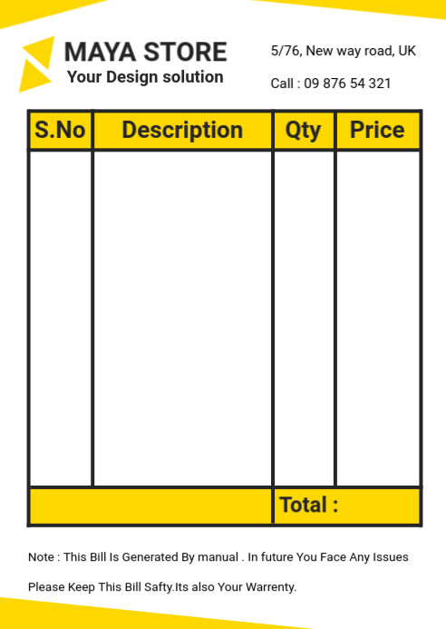 corporate style bill book invoice design template | PosterMyWall