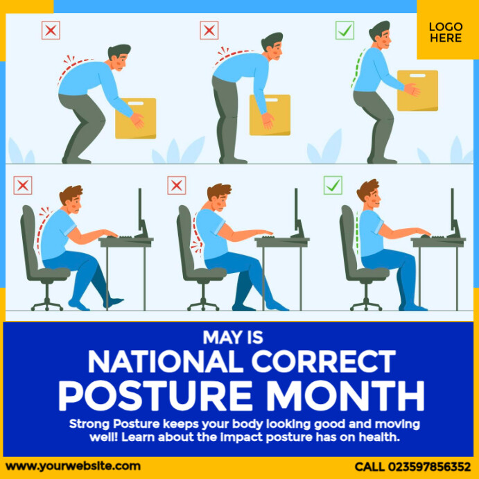 Correct Posture Month Template | PosterMyWall