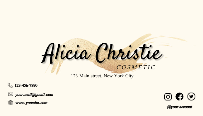Copy of Cosmetic Business Card Template | PosterMyWall