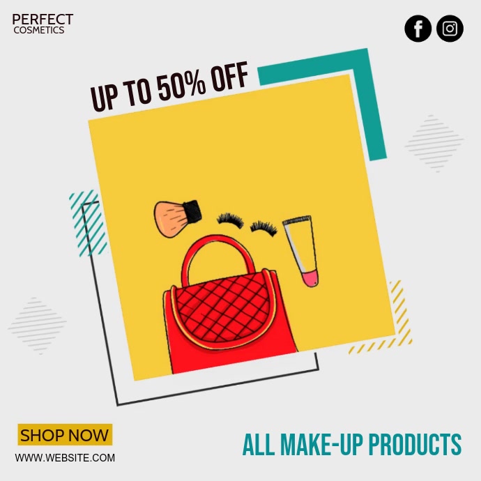 COSMETIC MAKE-UP PRODUCTS SALON AD Template | PosterMyWall