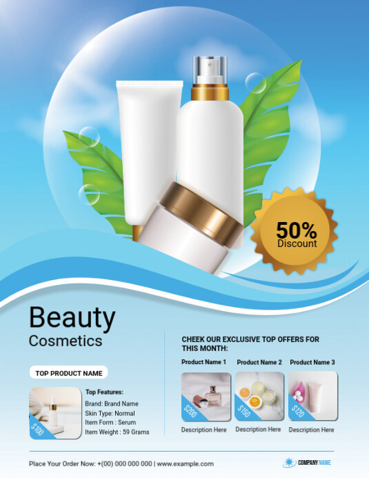 Cosmetics Product Promotion Flyer Template | PosterMyWall