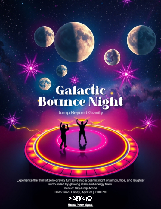 Cosmic Trampoline Night Flyer Template | PosterMyWall
