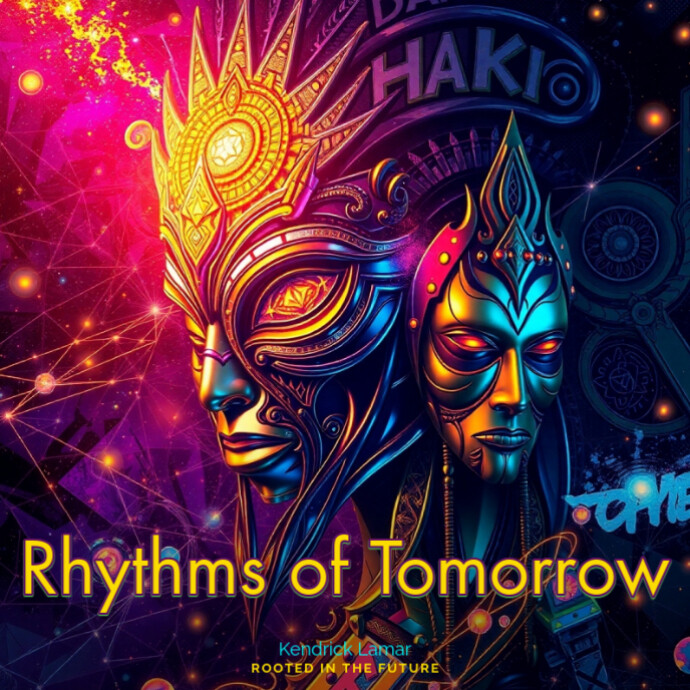 Cosmic Tribal Geometry Afro-Futurism Rhythms Album Cover Template ...