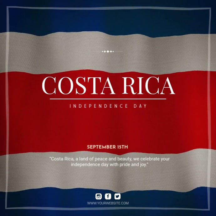 costa rica independence day instagram post Template | PosterMyWall