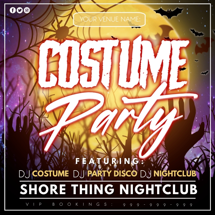 Costume Party Halloween Poster Template | PosterMyWall
