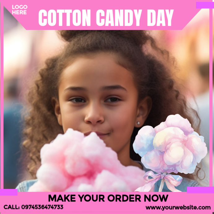 Cotton Candy Day Promotion Template | PosterMyWall