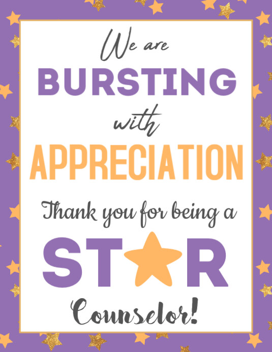 Copy of Counselor Appreciation Printable Sign | PosterMyWall