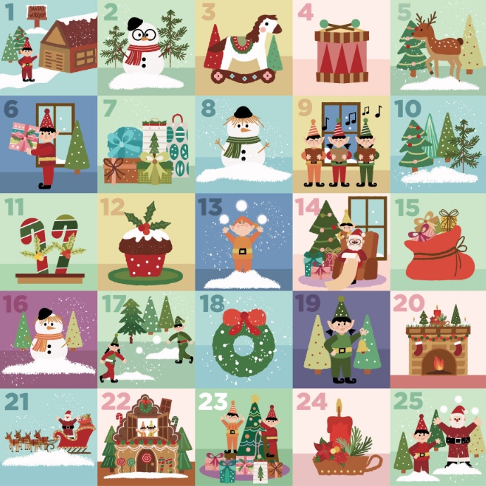 Copy of Countdown Days to Christmas Advent Calendar | PosterMyWall