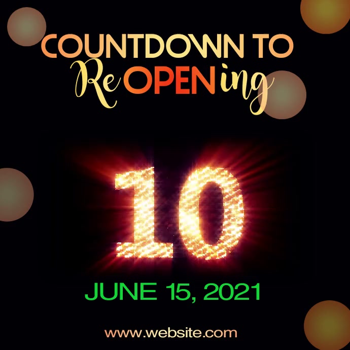 Countdown to Reopening Video Template | PosterMyWall