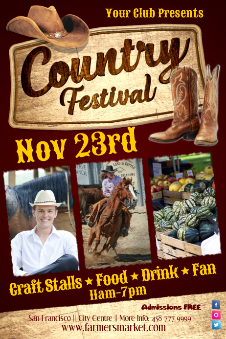 Country Festival Poster Template | PosterMyWall