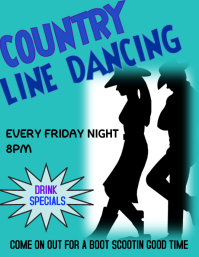 COUNTRY LINE DANCING COUNTRY MUSIC BAR Template | PosterMyWall