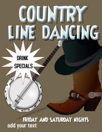 COUNTRY LINE DANCING COUNTRY MUSIC BAR Template | PosterMyWall