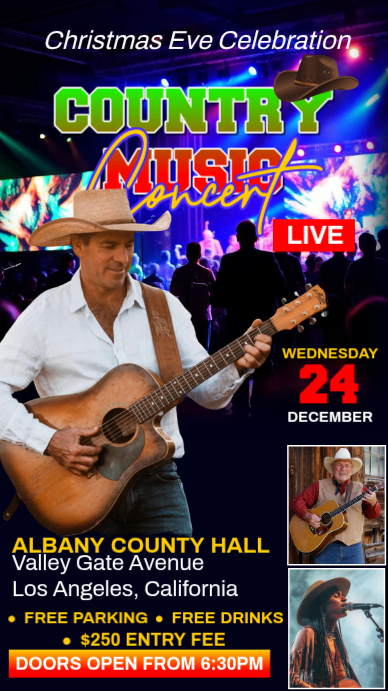 Country Music Concert Ad Template | PosterMyWall