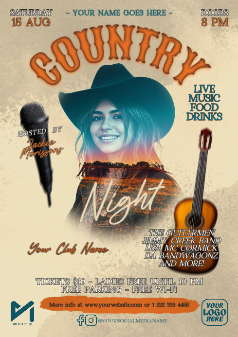 Country Music Flyer A4 Template | PosterMyWall