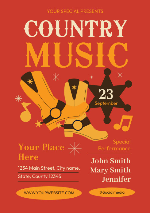 Country Music Flyer Template | PosterMyWall