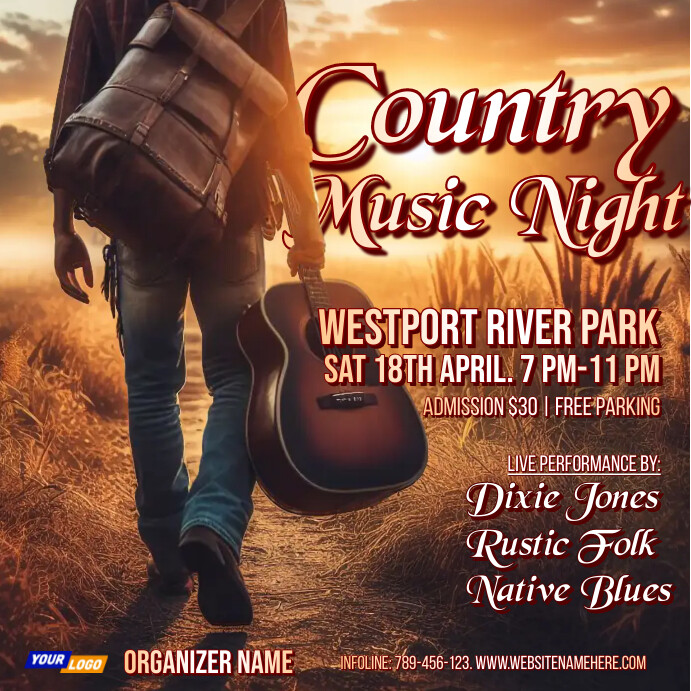 Country Music Night Ad Flyer Template | PosterMyWall