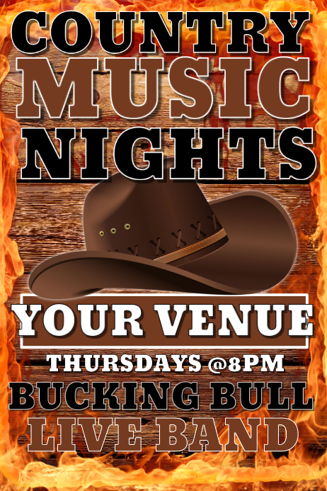 Country Music Poster Template | PosterMyWall