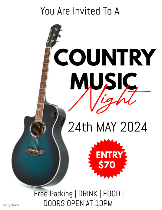 Country Music Posters Template | PosterMyWall