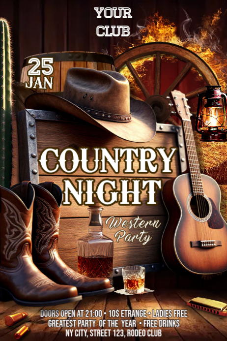 Country Night Template | PosterMyWall