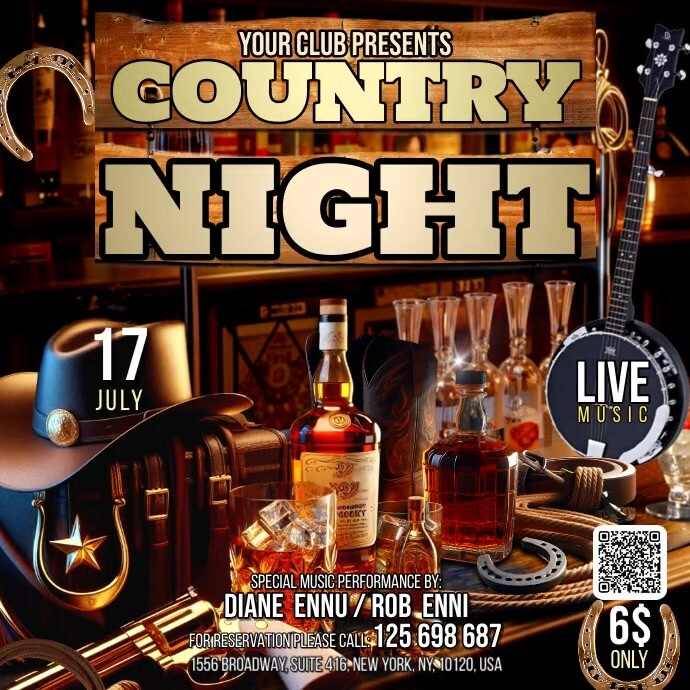 Plantilla de Country Night | PosterMyWall