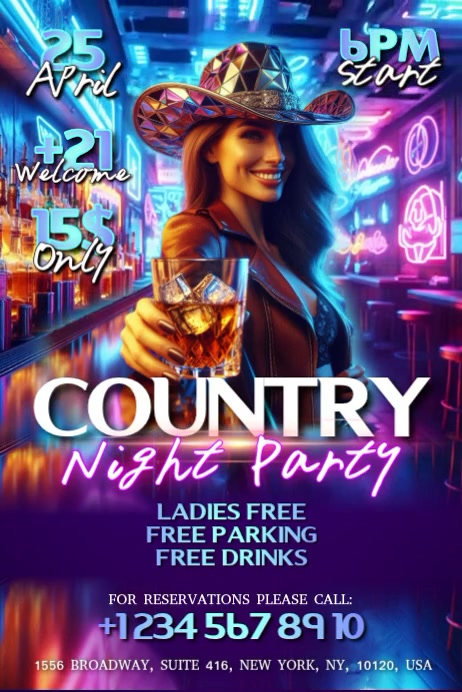 Country Night Party Banner Template | PosterMyWall