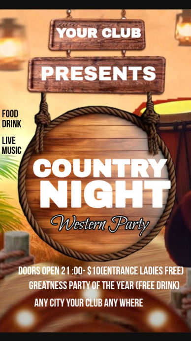 country night party country night Template | PosterMyWall