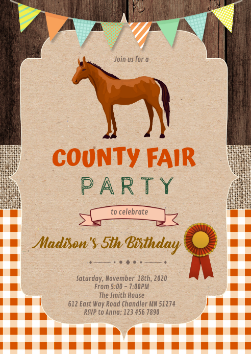 County Fair birthday party invitation Template | PosterMyWall