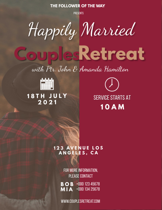 Couple's Retreat Flyer Template | PosterMyWall