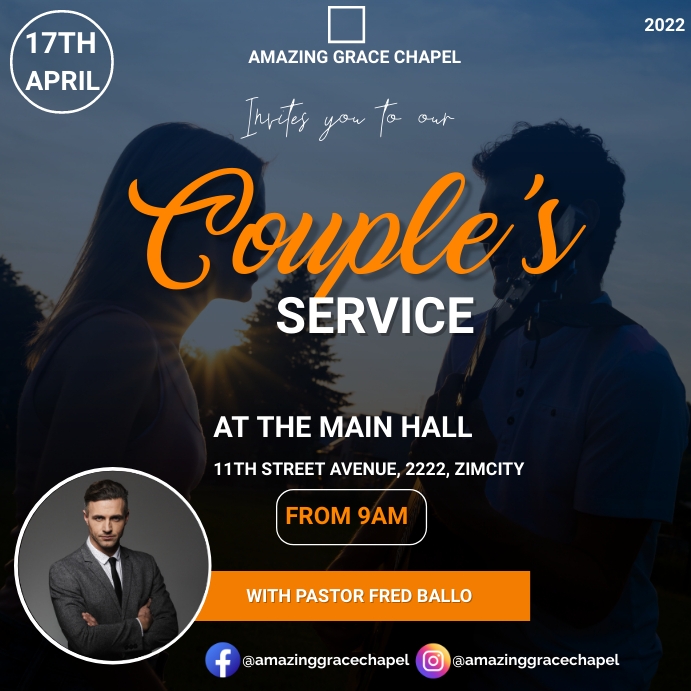 COUPLE'S SUNDAY SERVICE POSTER Template | PosterMyWall