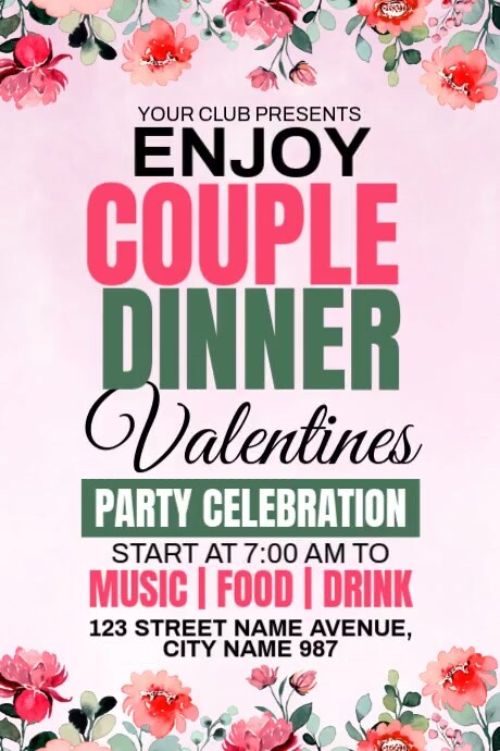 Copy of Couple Dinner Valentines Day | PosterMyWall