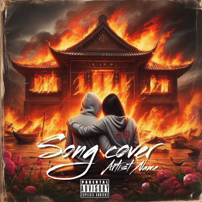 Couple love fire land mixtape album cover Template | PosterMyWall