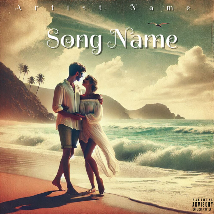 Couple love on beach mixtape album cover Template | PosterMyWall