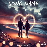 Couple love on beach Mixtape Album cover Template | PosterMyWall