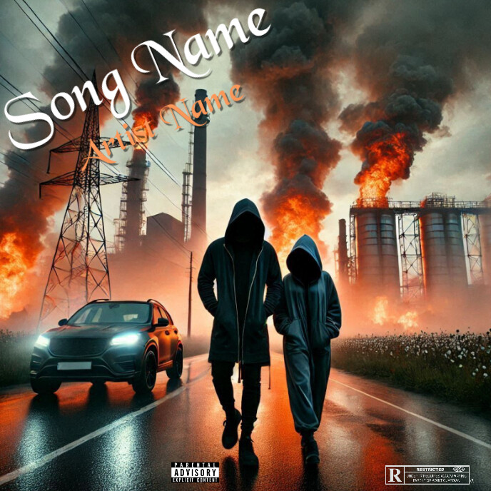 Couple love walking on road winter Mixtape cover Template | PosterMyWall